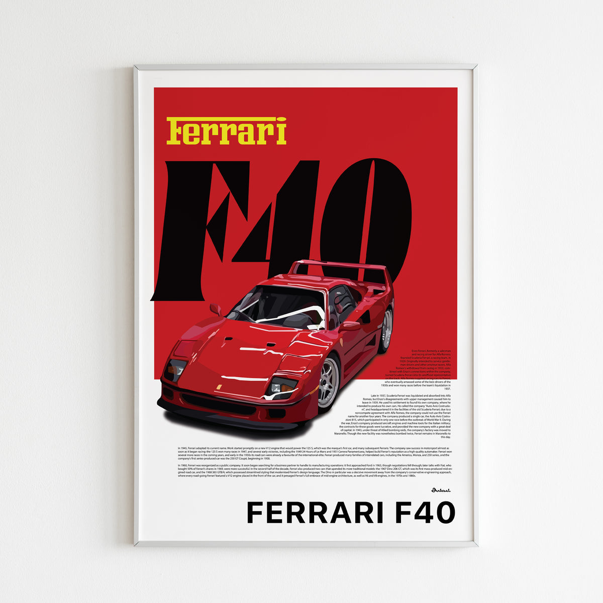 Ferarri F40 Poster - 50x70 - Merchsweden