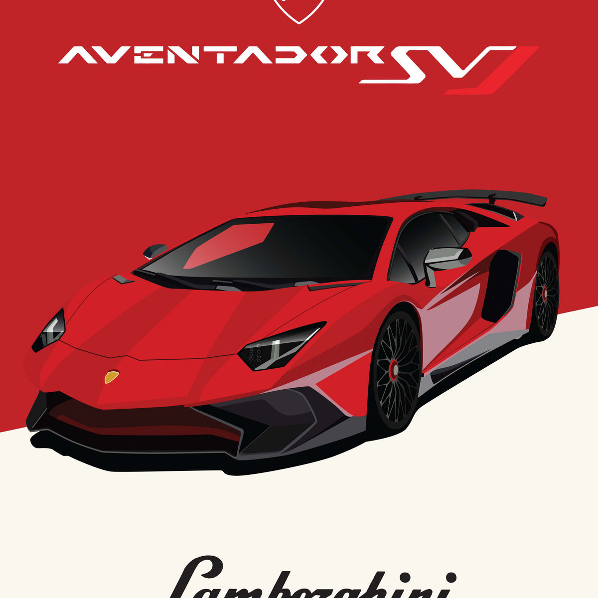 Lamborghini Aventador SVJ Poster - 30x40, 50x70, 70x100 - Merchsweden